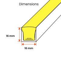 China 4100K 48V 16x16mm Flat Shape Vertical Bending IP65 Waterproof LED Neon Flex 3000K for sale