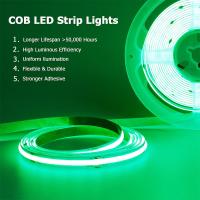 China DC12V24V 480LEDs Ra90 8mm10mm Width Green Flexible COB LED Strip Light for Lighting for sale