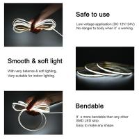 China DC 12V24V 8mm10mm Width 320Leds 6500K White High Brightness Flexible COB Led Strip Light for Kitchen Living Room for sale