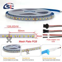 China High brightness 12V 8mm 120leds SMD2835 Led Strip Light with Double-sided CCT Board for sale