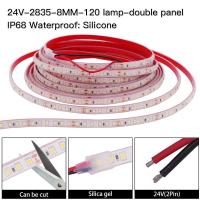 China 110v220v 8mm 120leds 6500k IP67 Waterproof Die-Cutting Board SMD2835 LED Strip Light for sale