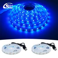 China 5V 8mm 120LEDs Blue LED Strip Light Electroplate SMD2835 Ideal for Indoor and Outdoor for sale