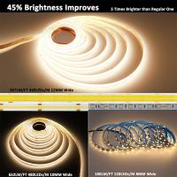 China DC12V24V 8mm10mm 320leds 3000K Warm flexible COB Led Strip Light for Indoor Decoration for sale