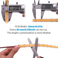 China 2- DC12V24V 8mm 320Leds 3000K Warm COB Led Strip Light for Cabinet bedroom kitchen lighting decoration for sale