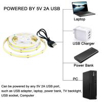 China DC 24V Waterproof 5V 8mm 320leds 1cm One Cut 4000K Natural Flexible COB LED Strip Light for sale