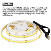 China DC 24V Waterproof 5V 8mm 320leds 1cm One Cut 4000K Natural Flexible COB LED Strip Light for sale