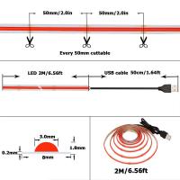 China 12V Dimmable Red COB LED Strip Light for Indoor and Outdoor Decoration 8mm 320 LEDs for sale