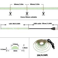 China 12v24v 8mm 320leds Ice-Blue flexible COB Led Strip Light for Lighting and circuitry design for sale
