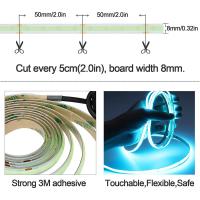 China 12v24v 8mm 320leds Ice-Blue flexible COB Led Strip Light for Lighting and circuitry design for sale