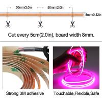 China 12v24v Wifi Control Mode 8mm 320leds Purple High Brightness COB Led Strip Light 0.06kg for sale
