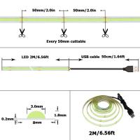 China Green COB Led Strip Light 8mm 320leds 12v24v for Outdoor and Indoor Long Lifetime for sale