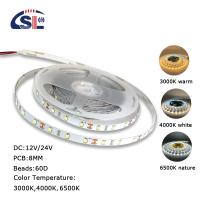 China DC12V24V 8mm10mm 60leds 12000K Cool White SMD2835 Led Strip Light for Kitchen Living Room for sale