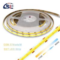 China Flexible Ribbon 576 LEDs/m 12V 24V DC 2 Wire CCT COB Strip Light for Lighting Projects for sale