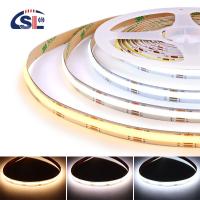 China 12v24v 8mm 608leds 3000K 4000K 6500K CCT Electroplate Dual Color COB Led Strip Light for sale