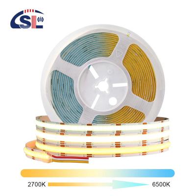 China 3000k 4000k 6500k CCT 3 Dimmable Cob Led Strip Light For Kitchen Cabinet Waterproof IP20 for sale