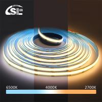 China Ultrathin 5mm 10mm 3Wires 2700-6500K Dimmable Bicolor LED COB Strip for Room Decoration for sale