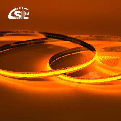 China Electroplate COB 24v COB 320Ds 8mm Ra 85 Golden Yellow Light Strip for Home Lighting for sale