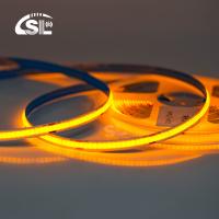 China Electroplate COB 24v COB 320Ds 8mm Ra 85 Golden Yellow Light Strip for Home Lighting for sale
