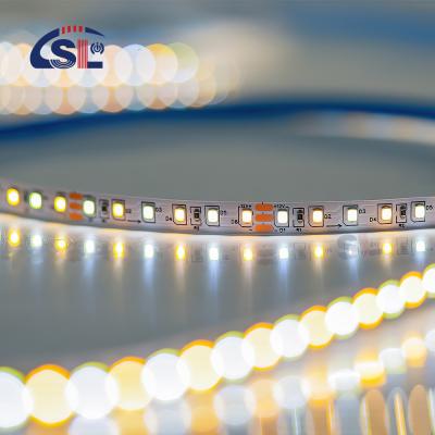 China Indoor Decoration High Brightness 12v24v 10mm 120leds 3000K-6500K CCT Flexible Dual Color COB Led Strip Light for sale