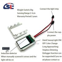 China DC12V Single/Three Color Hand Sweep Bathroom LED Lighting On/Off Dimmer Sensor Switch for sale