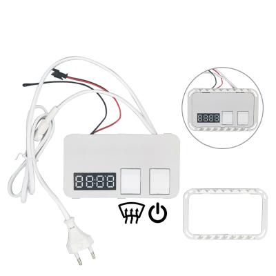 China Smart Automation Defogger 12V 5A 60W Led Mirror Touch with Time Temperature Display for sale