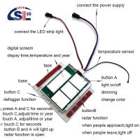 China 60W Time Temperature Display Slim DC12V 5A LED Light Mirror Touch Sensor Stepless Dimmer Switch for sale