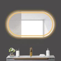 China Smart LED Bathroom Vanity Mirror with Oval Bath Toilet and Luminous Lights in Silver for sale