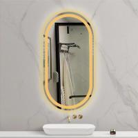 China Smart LED Bathroom Vanity Mirror with Oval Bath Toilet and Luminous Lights in Silver for sale