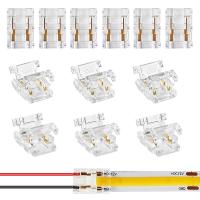 China Hotel COB Mini Led Light Strip Wire Connectors 2 3 Pin Connection Solderless CCT 5 8 10mm LED Strip To Strip Wire Connector for sale