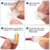 China Hotel COB Mini Led Light Strip Wire Connectors 2 3 Pin Connection Solderless CCT 5 8 10mm LED Strip To Strip Wire Connector for sale