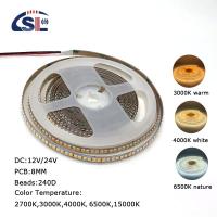 China DC12V 24V SMD2835 Electroplate PCB 240Ds 8mm Ra 80 4000K LED Light Strip for Residential for sale