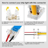 China Waterproof IP20 COB LED Strip Connectors for 8mm 10mm Strip to Strip Plastic L-Shaped for sale