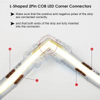 China Transparent 2pin 8mm 10mm Crystal Clip Wire L Type COB LED Strip Connector L Shape 90 degree angled connector for sale