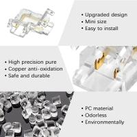 China Transparent 2pin 8mm 10mm Crystal Clip Wire L Type COB LED Strip Connector L Shape 90 degree angled connector for sale