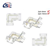 China 5mm 8mm 10mm LED Strip Connector L Shape Dual End Single End Transparent Reusable IP20 for sale