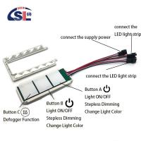 China 60W Smart Three Buttons Stepless Dimming Mirror Touch Sensor Control Switch for Bathroom LED Mirror Defogger for sale