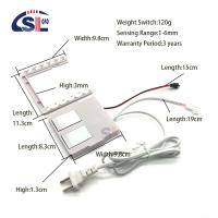 China 110V 240VAC Double keys Bathroom Led lighting Single/Three color On/Off Dimmer Touch Sensor Switch for sale