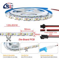 China DC12V 24V SMD2835 120D 8mm 4000K Ra70 Die-Cutting Board LED Light Strips for Bathroom Vanities Mirrors for sale