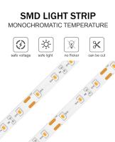 China Easy Installation 24V SMD2835 180D 8mm LED Light Strips for Bathroom Vanities Mirrors for sale