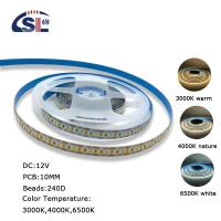 China 24V DC SMD2835 240D 10mm 12000K Ra80 Die-Cutting Board LED Light Strips for Mirrors for sale