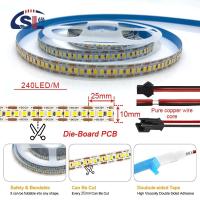 China 24V DC SMD2835 240D 10mm 12000K Ra80 Die-Cutting Board LED Light Strips for Mirrors for sale