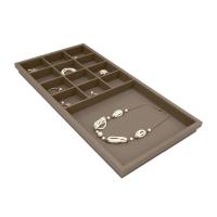 China Premium PVC Leather Jewelry Organizer Tray Modular E0 MDF Wardrobe Storage Trays for sale