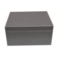 China Luxury Faux Leather Decorative Boxes Elegant Lidded Closet Storage Containers For Home Decor for sale