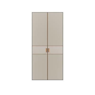 China Customized Modern Wardrobe Doors Aluminum Framed PVC Laminate Closet Doors for sale