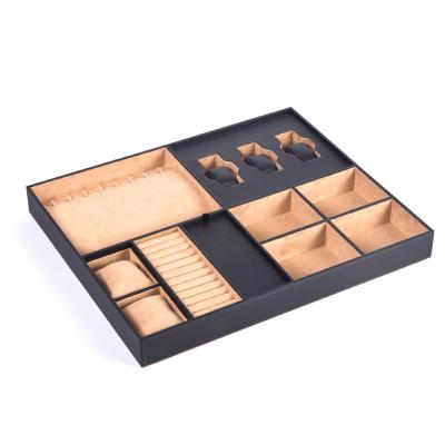 China Minimalist Leather Jewelry Organizer Tray Customizable Storage For Wardrobes And Closets for sale