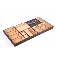 China Custom Size PU Leather Jewelry Storage Drawer Inserts With 18 Compartments for sale