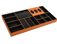 China Luxury Wardrobe Drawer Jewelry Organizer Tray YG-H024 - Modular MDF & Leather Insert for Rings, Necklaces & Watches for sale