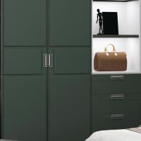 China Mjmhd CYLD-002 Customizable Shaker Style Wardrobe Doors with PVC Laminate, ENF Grade Particle Board, 22mm Thickness & Aluminum Frame for Modern Closets for sale