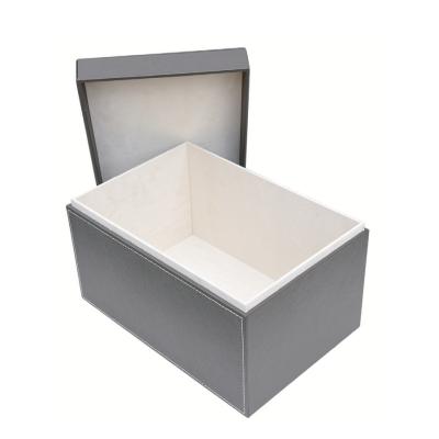 China Mjmhd DG-H001 Faux Leather Storage Box with Lid, Decorative Closet Organizer Bins, Handmade Elegant Storage for Wardrobe & Home for sale