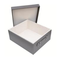 China MJMFHD DG-H004 Decorative Storage Boxes, Faux Leather Fabric Lidded Organizer Bins for Closet Shelf, Handmade with Velvet Lining (Grey) for sale